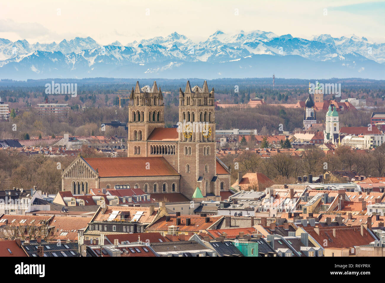 Aerial view over the city of Munich Stock Photo - Alamy