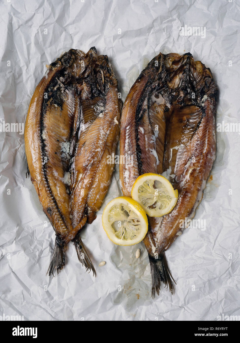 rustic smoked english kippers Stock Photo - Alamy