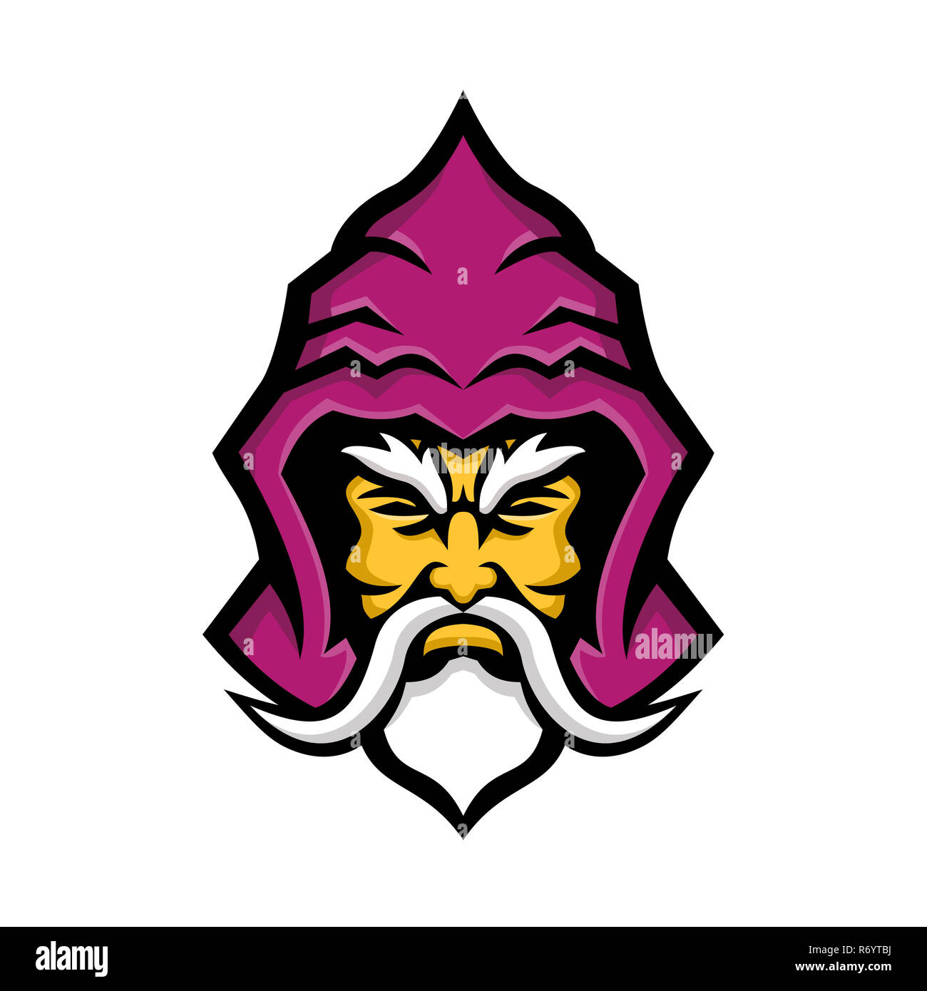 Wizard Head Front Mascot Stock Photo - Alamy
