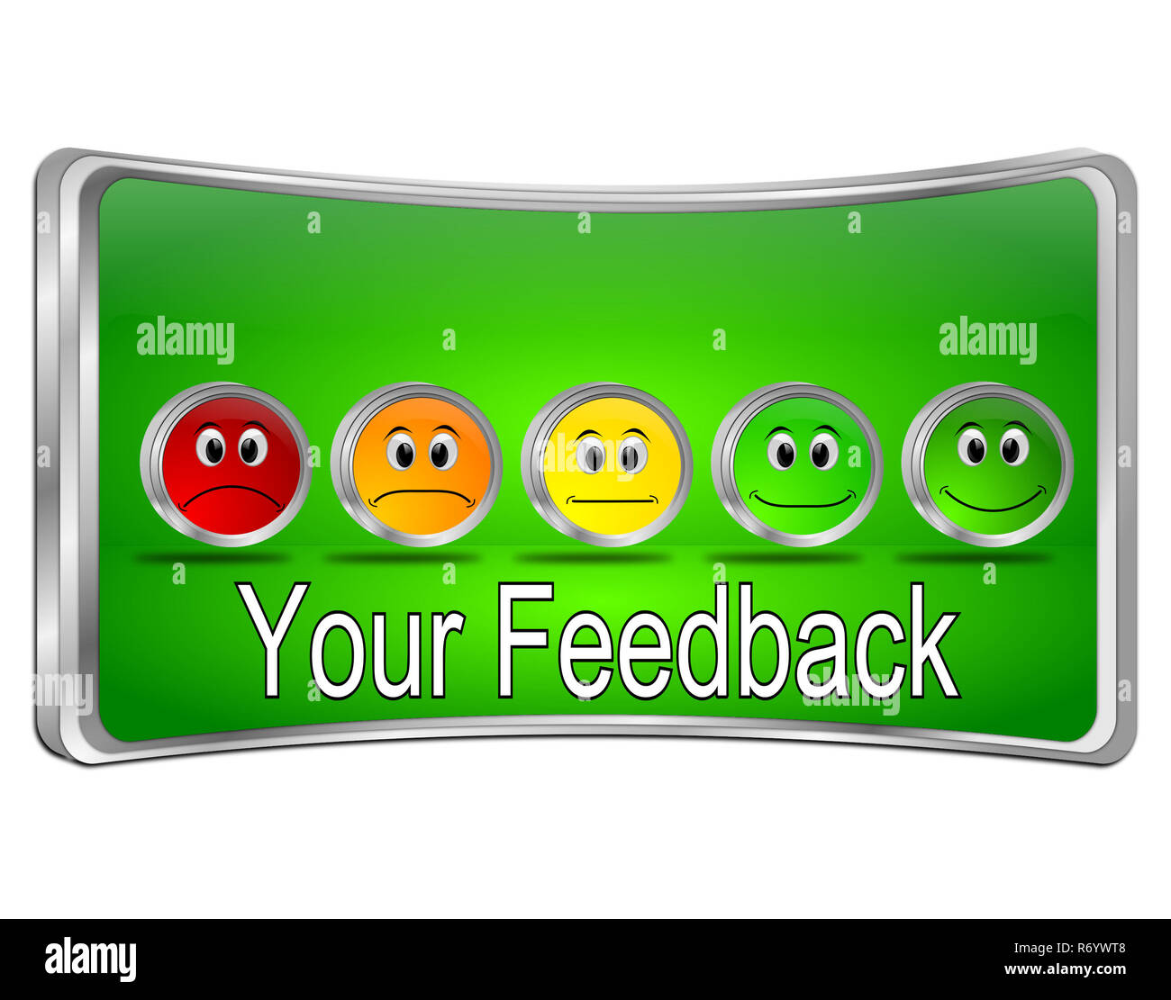 decorative glossy green Your Feedback Button - 3D illustration Stock ...