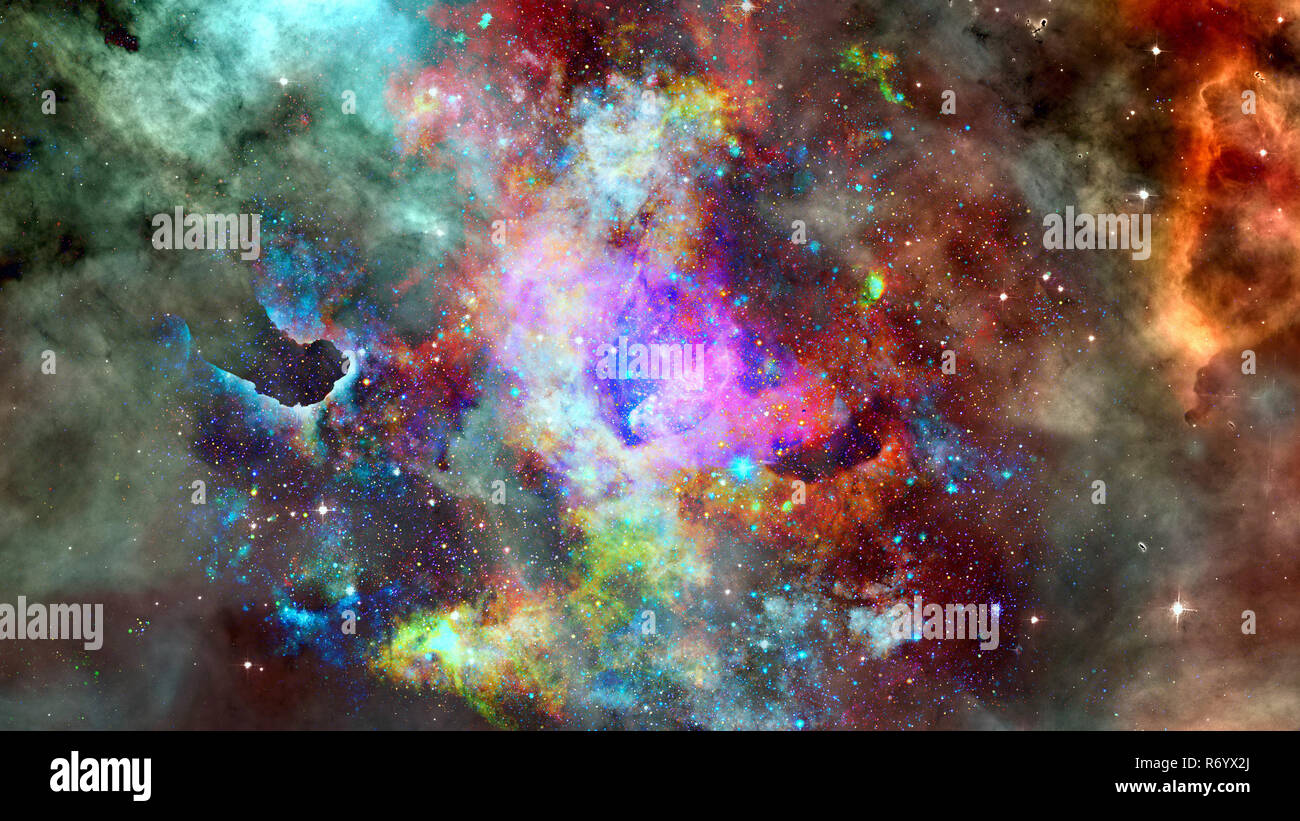 Nebula and stars in outer space. Elements of this image furnished by ...