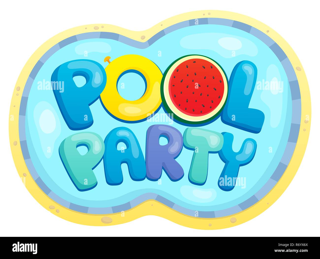 Pool party sign theme 2 Stock Photo - Alamy