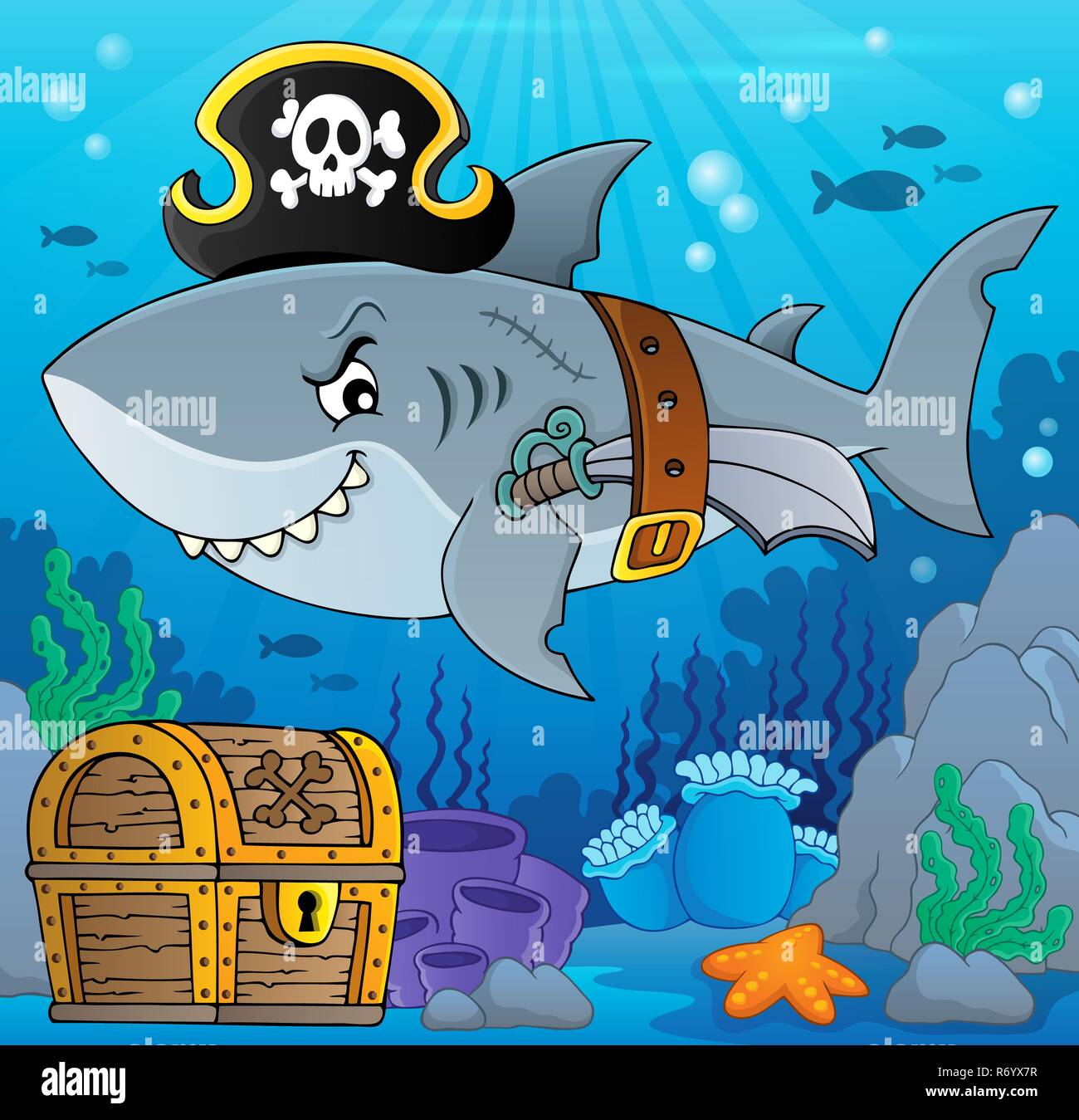 Pirate shark topic image 5 Stock Photo - Alamy