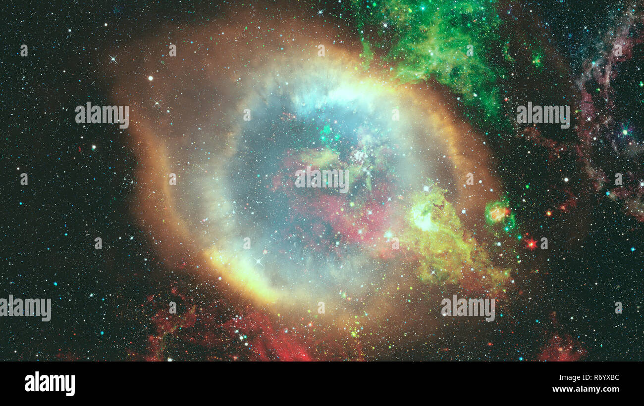 Abstract bright colorful universe. Elements of this image furnished by ...