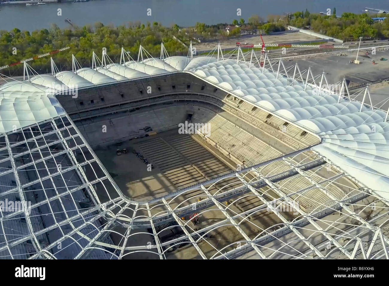 Construction of the stadium. New stadium, sports facility Stock Photo ...