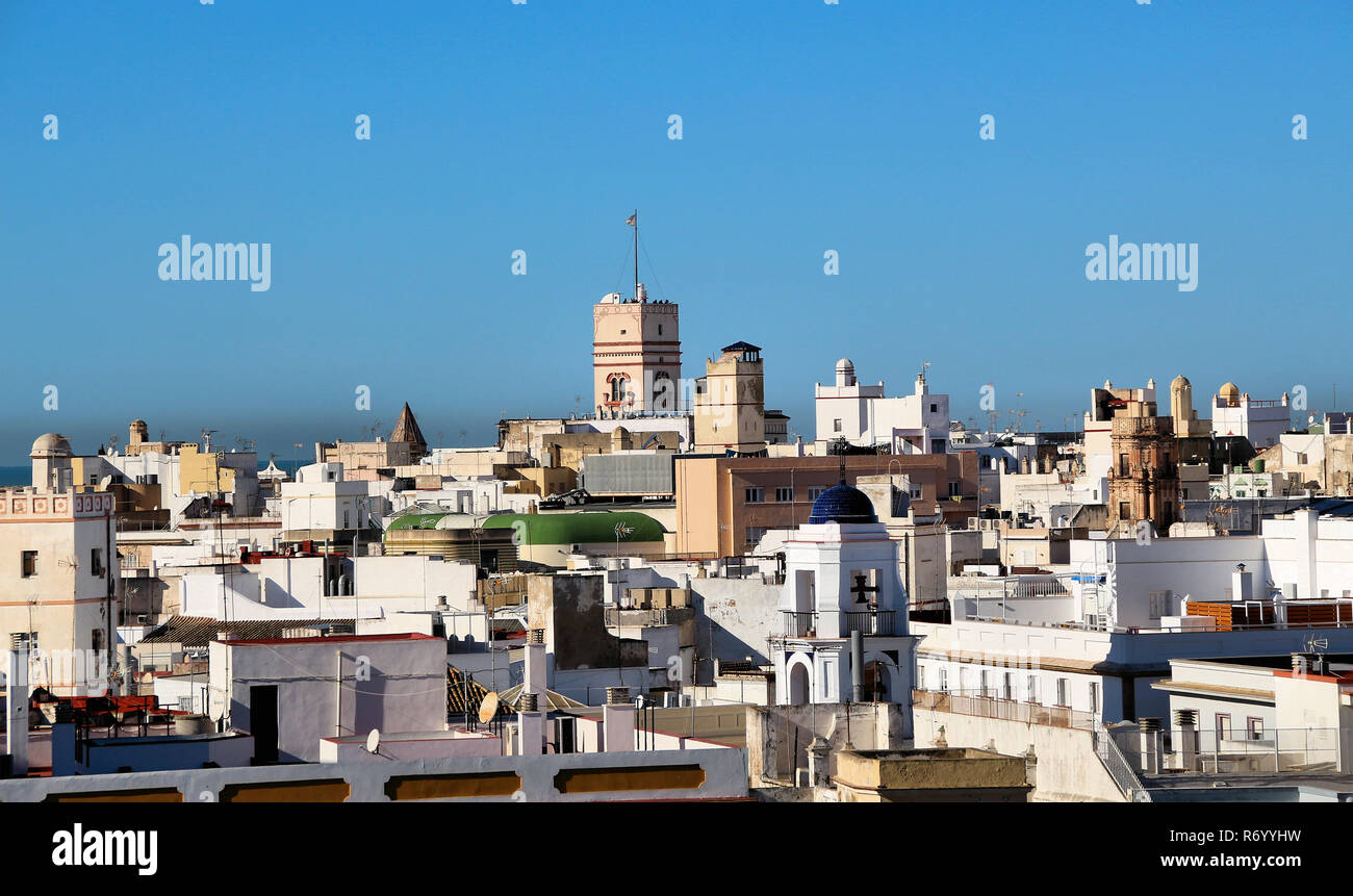 cadiz with torre tavira Stock Photo - Alamy