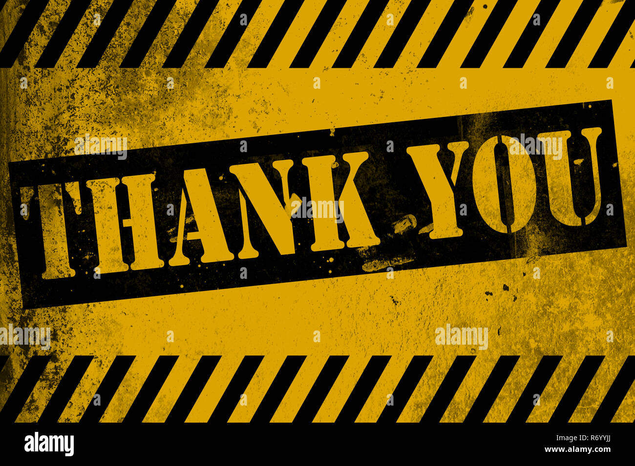 Thank You sign yellow with stripes Stock Photo - Alamy