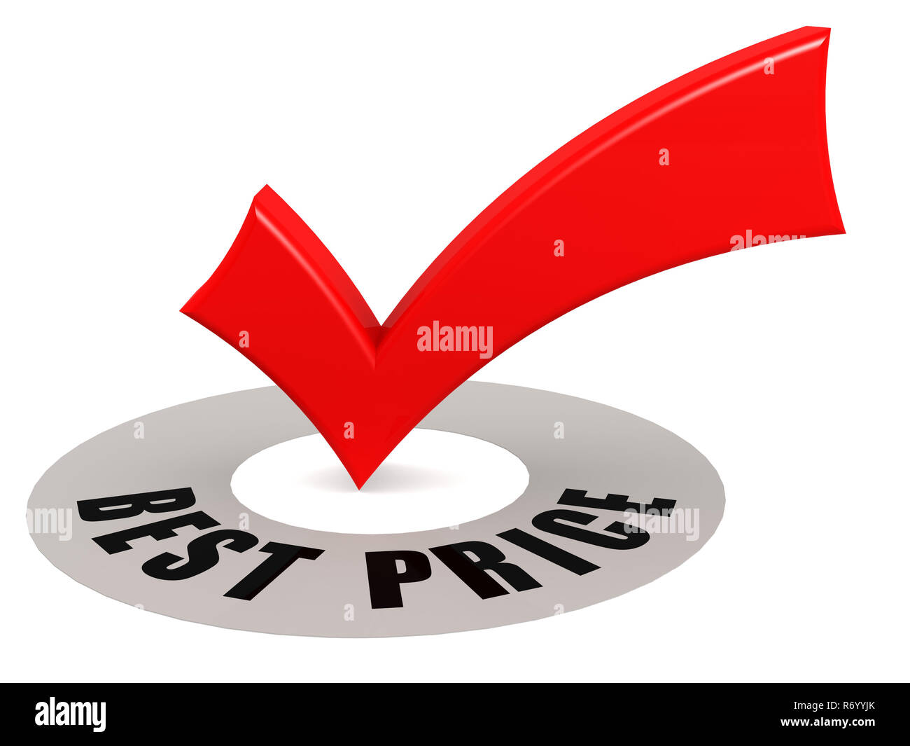 Best Price word and red check mark Stock Photo - Alamy