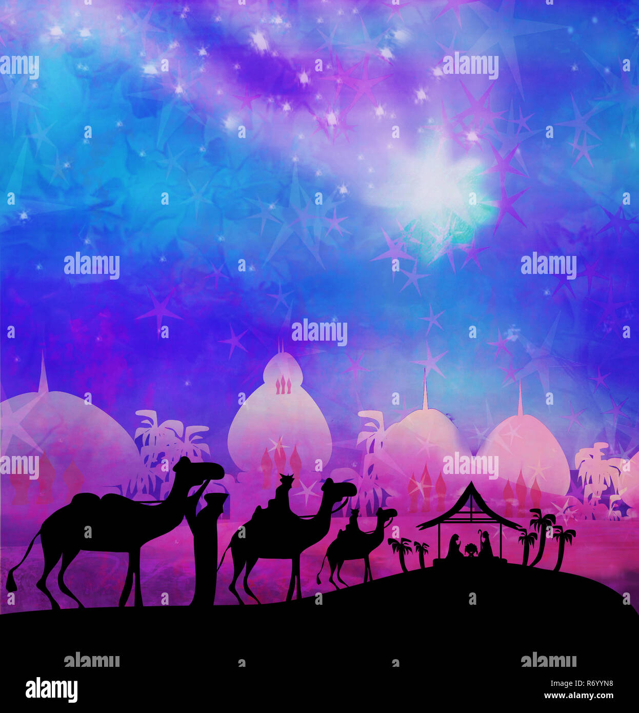biblical scene - birth of jesus in bethlehem Stock Photo - Alamy