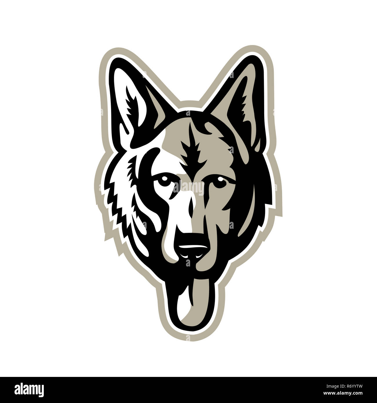 Alsatian Wolf Dog Head Mascot Stock Photo - Alamy