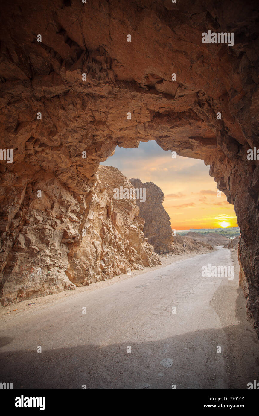 way through the cave in the mountain Stock Photo - Alamy