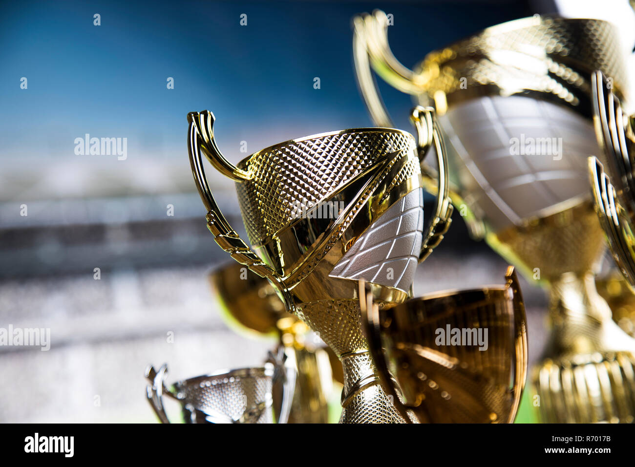 Award winning trophy sport background Stock Photo - Alamy
