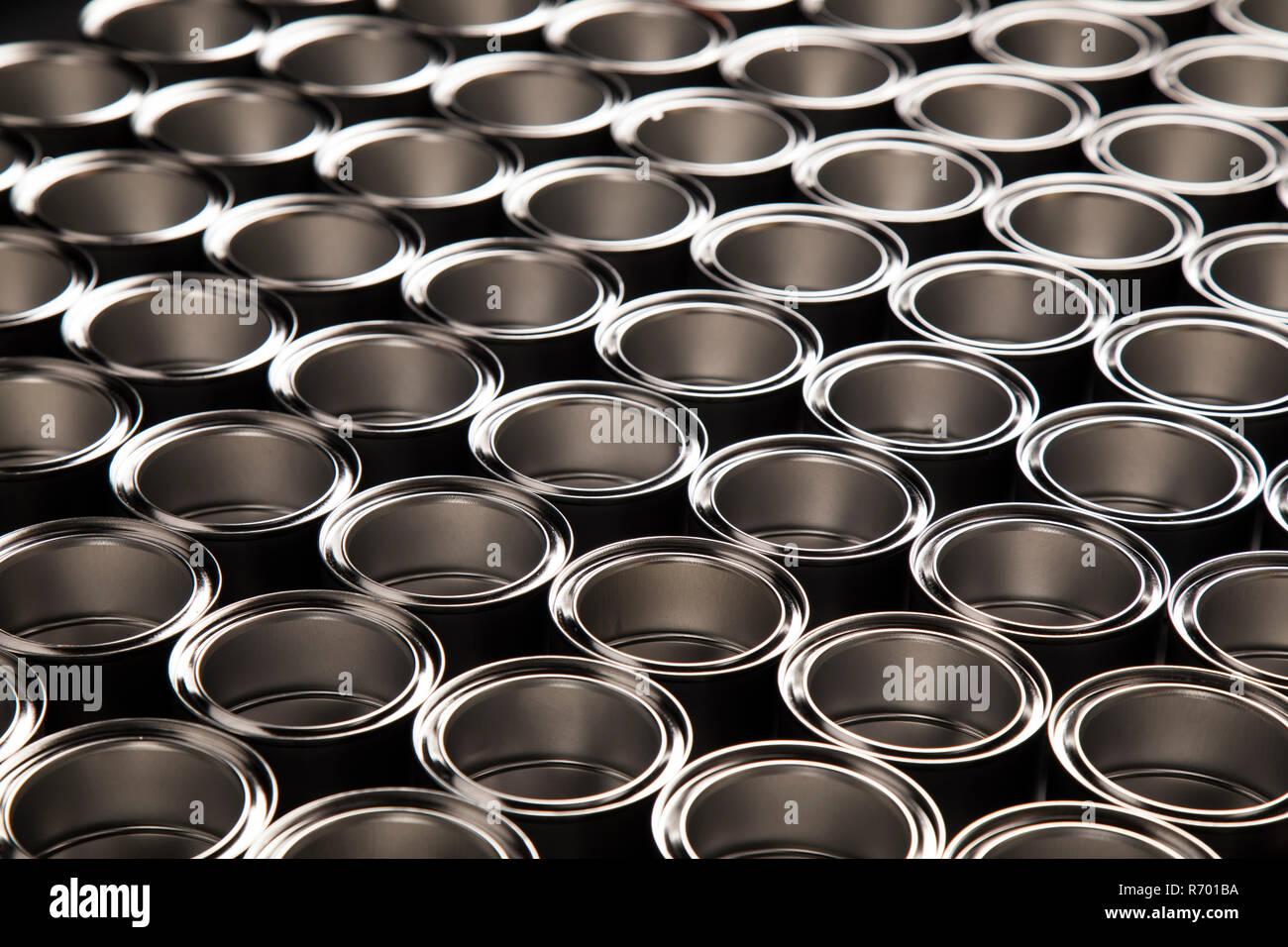 Tin metal cans, Painting background Stock Photo - Alamy