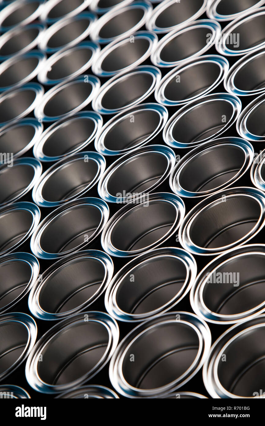 Tin metal cans, Painting background Stock Photo - Alamy