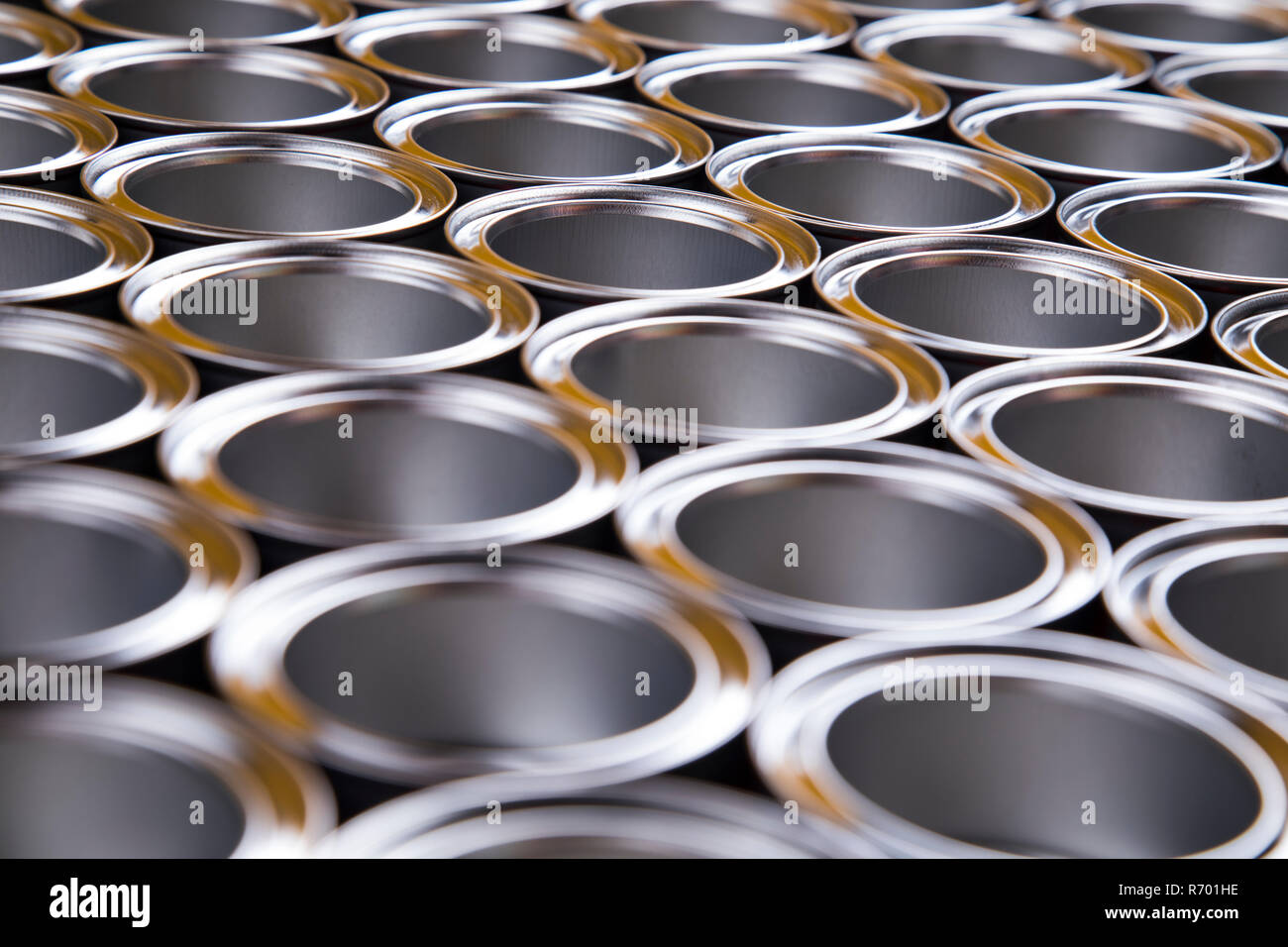 Tin metal cans, Painting background Stock Photo - Alamy