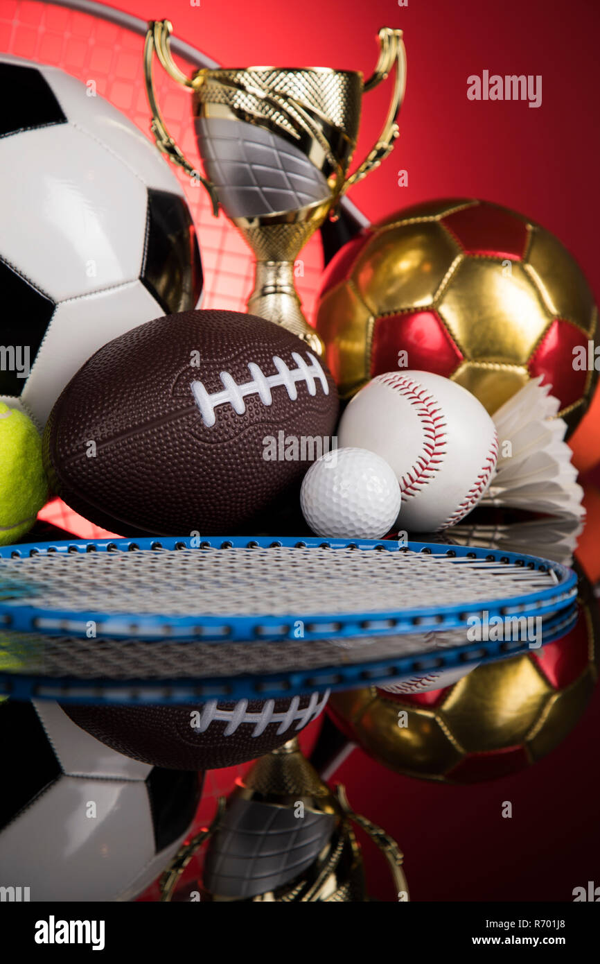 Trophy Winning, sport ball background Stock Photo - Alamy