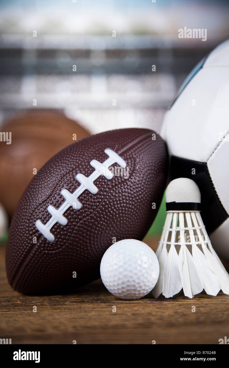 Group of sports equipment Stock Photo - Alamy