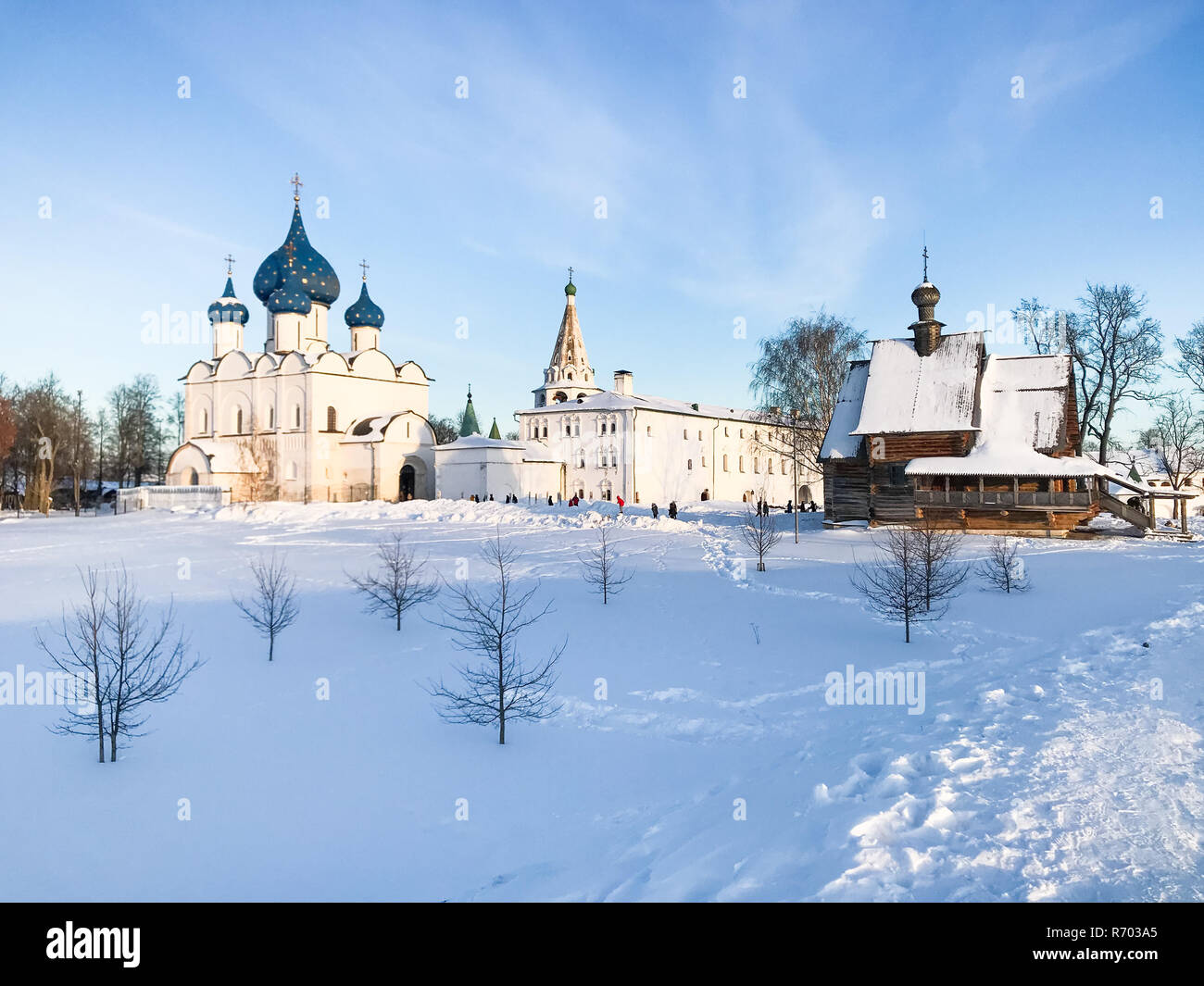 Suzdal Kremlin with Churches and palace in winter Stock Photo - Alamy