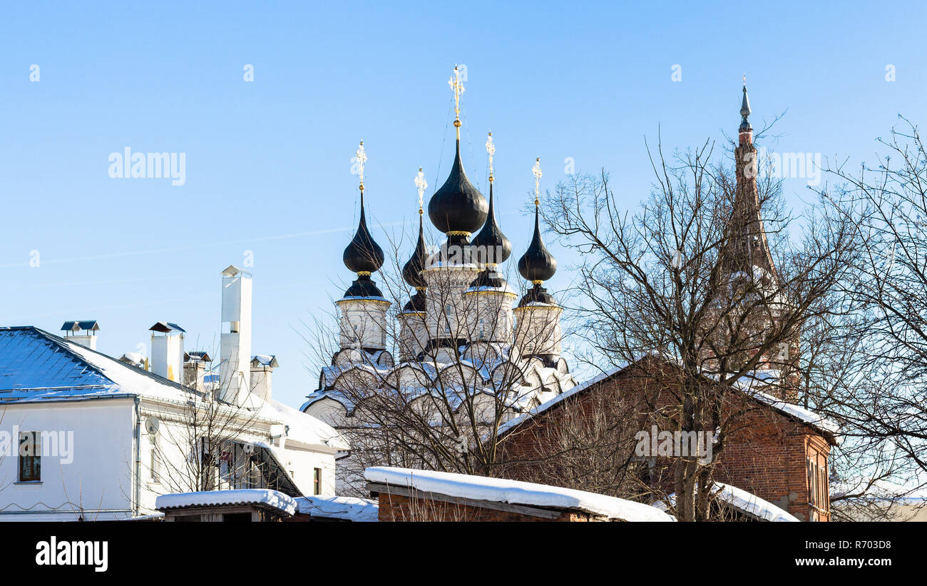 cityscape of Suzdal town with Churches in winter Stock Photo - Alamy