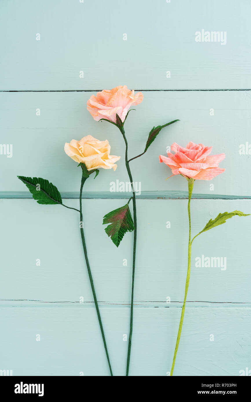 Three paper roses Stock Photo - Alamy
