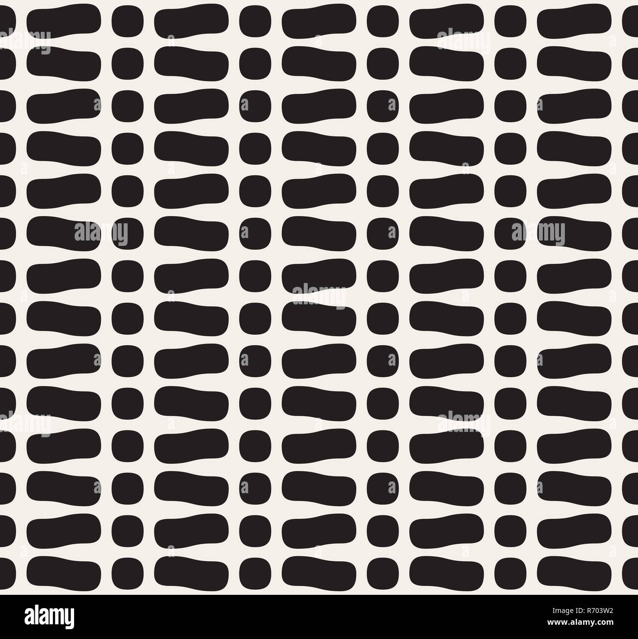Vector Seamless Black and White Rounded Rectangle And Circle Dash Line ...