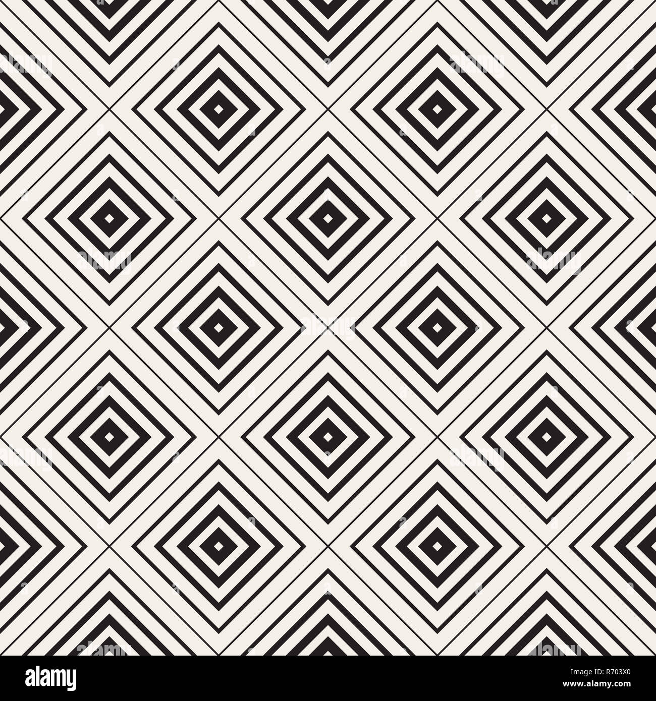 Vector Seamless Rhombus Tiling Pattern. Concentric Lines Stock Photo ...