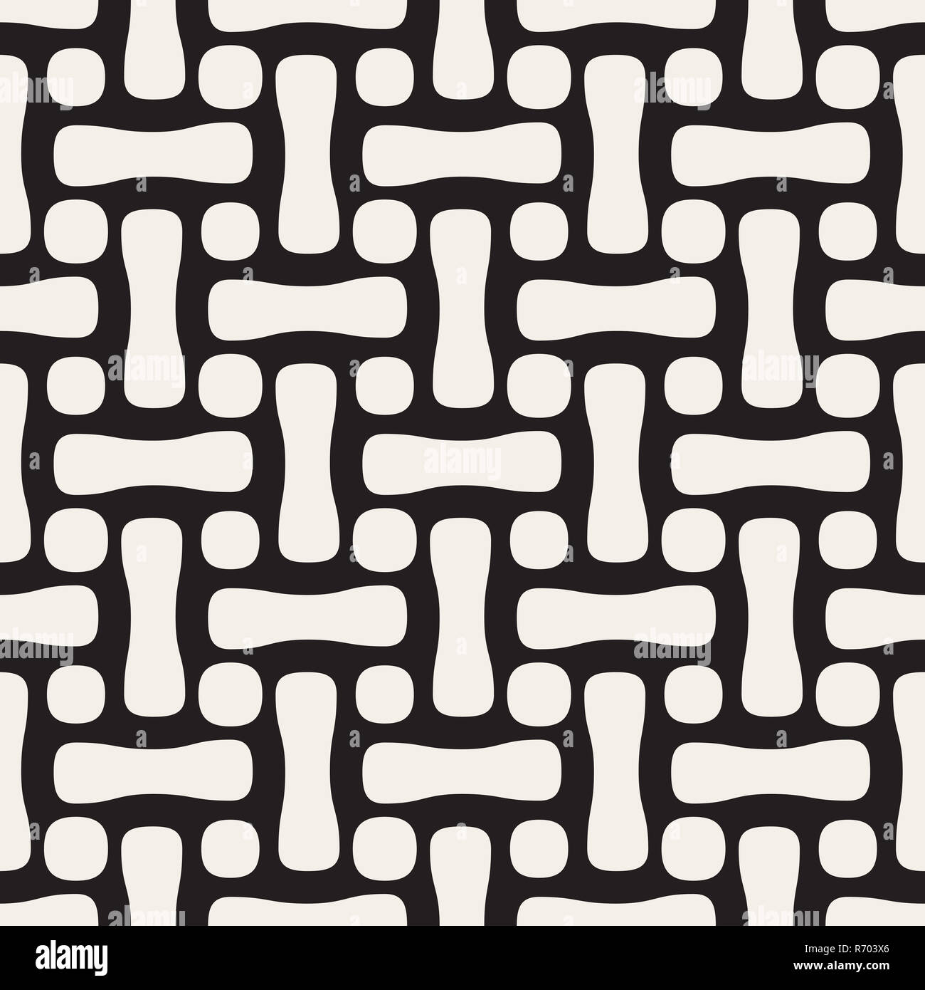 Vector Seamless Rounded Rectangles And Circles Lattice Pattern Stock ...