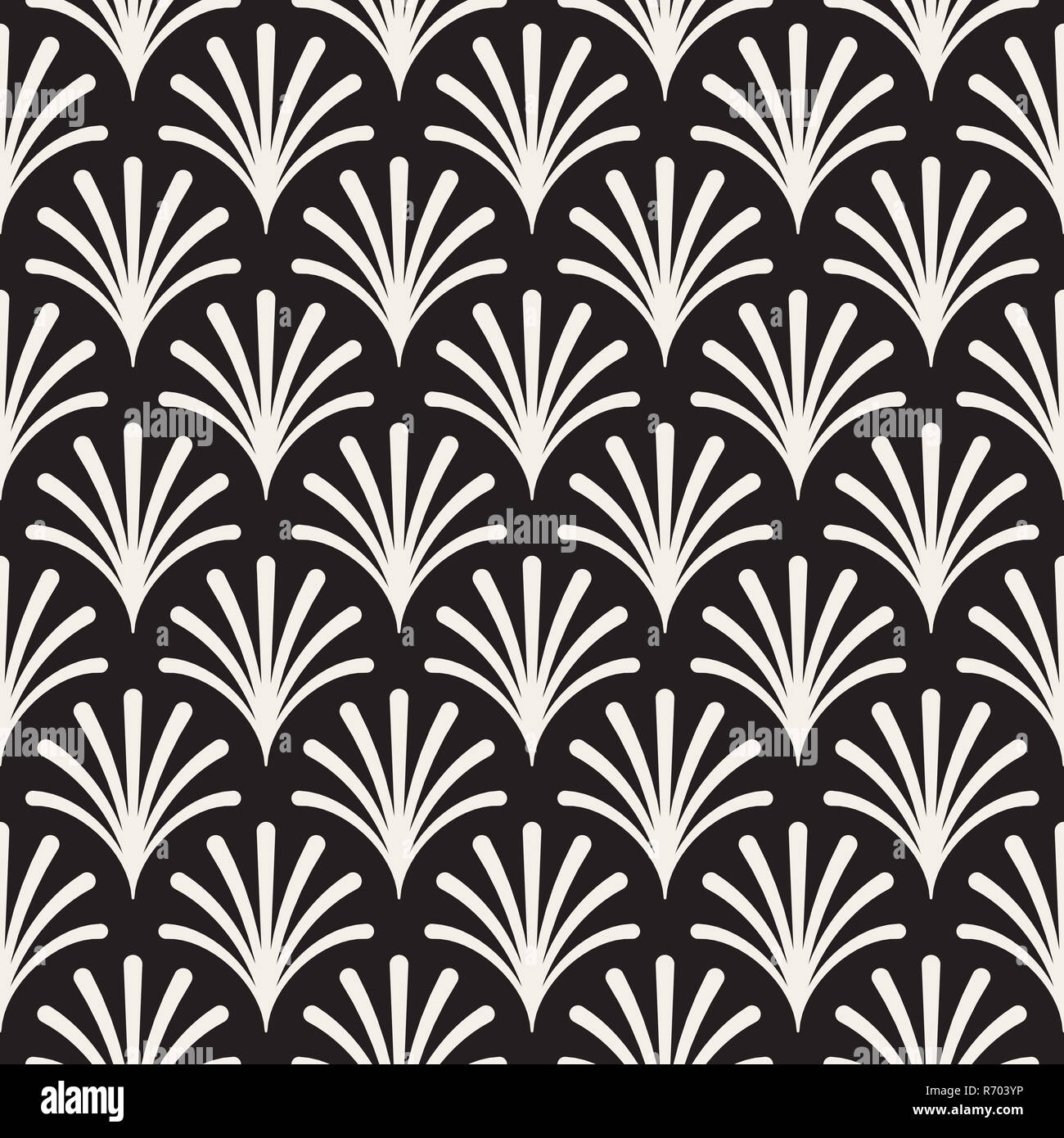 Vector Seamless Rounded Burst Lines Floral Shape Pattern Stock Photo ...