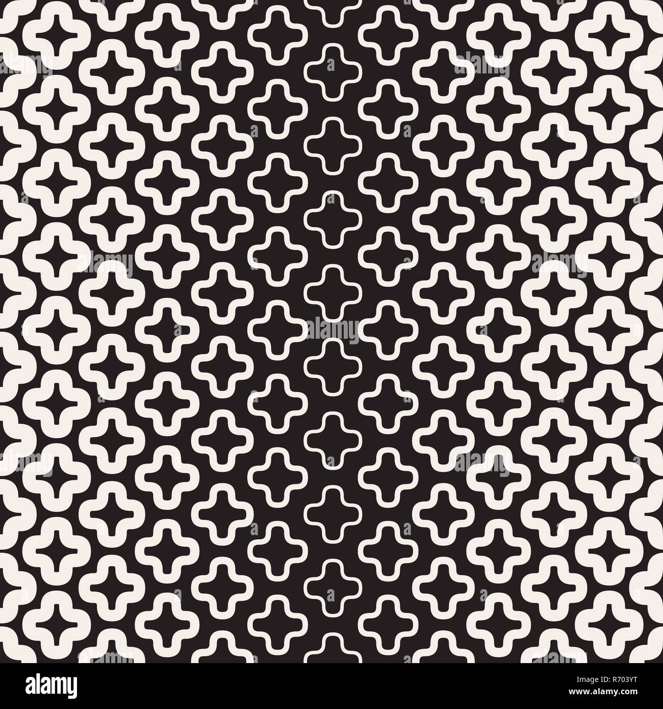 Vector Seamless Rounded Outline Cross Shape Gradient Halftone Pattern ...