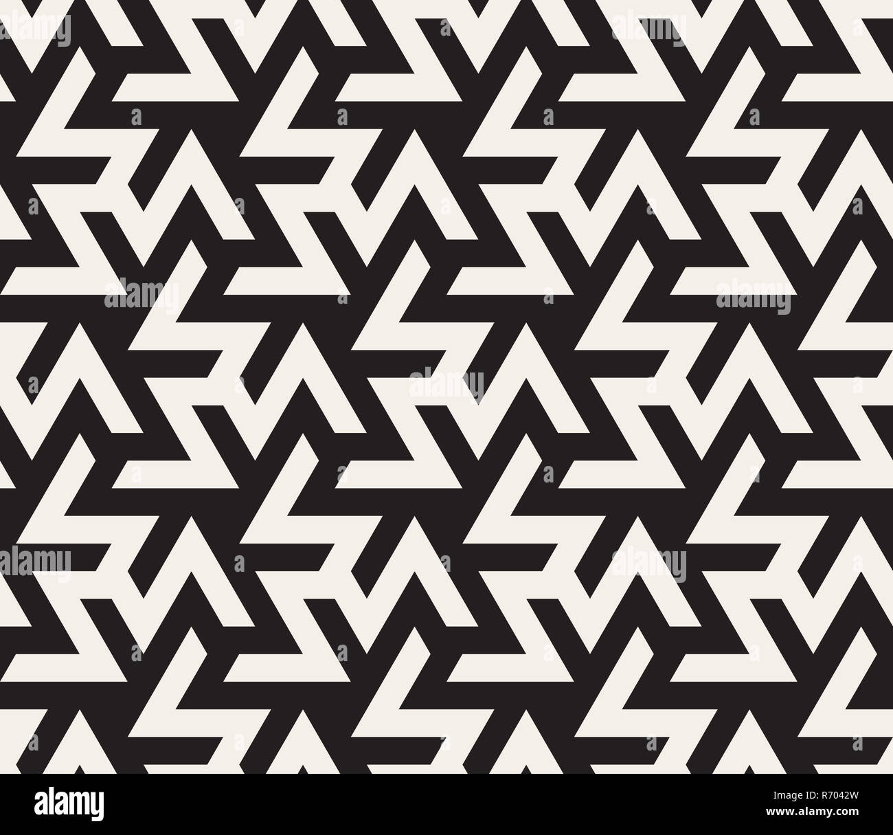 Vector Seamless Black And White Geometric Triangle ZigZag Shape Islamic ...