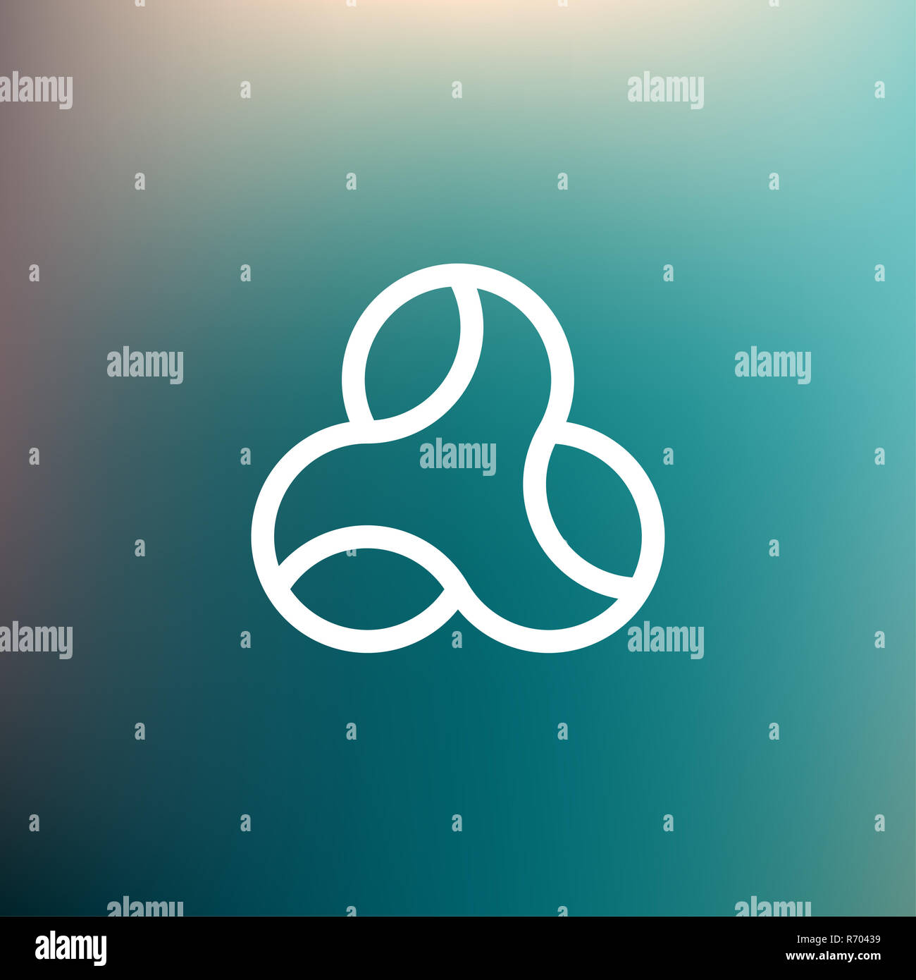 Vector Minimalistic Linear Circle Connection Swirling Triangle Shape ...