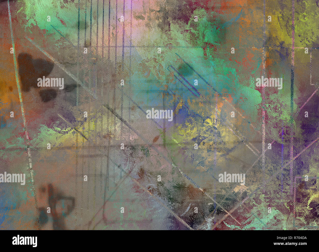 Abstract painting. Stains and lines Stock Photo - Alamy