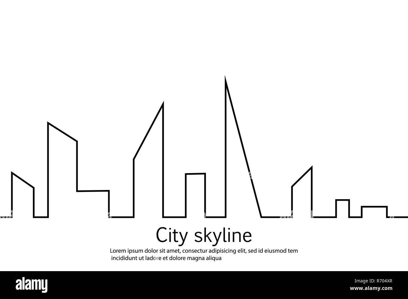 Silhouette of the city in a flat style. Modern urban landscape. Vector ...