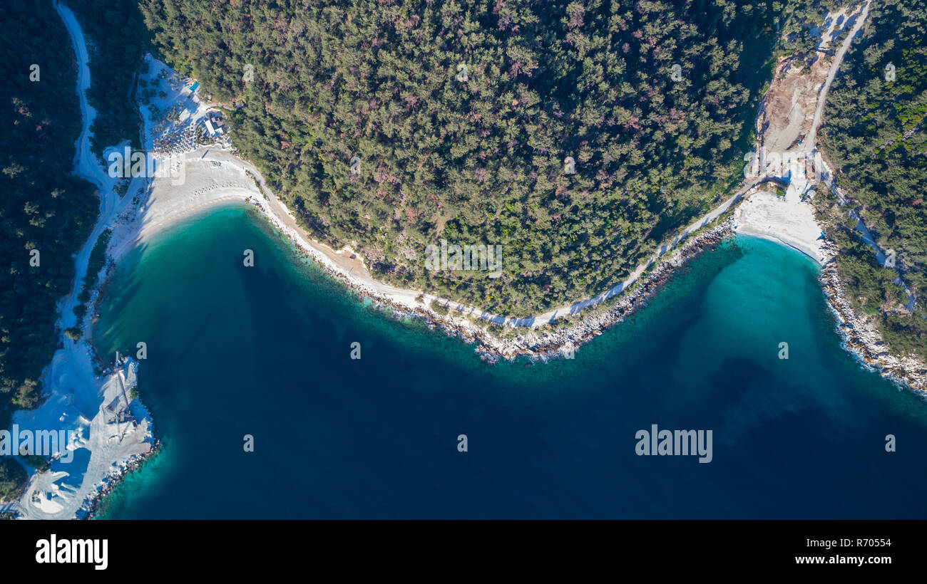 Porto Vathy and Marble beach, Thassos island, Greece Stock Photo - Alamy
