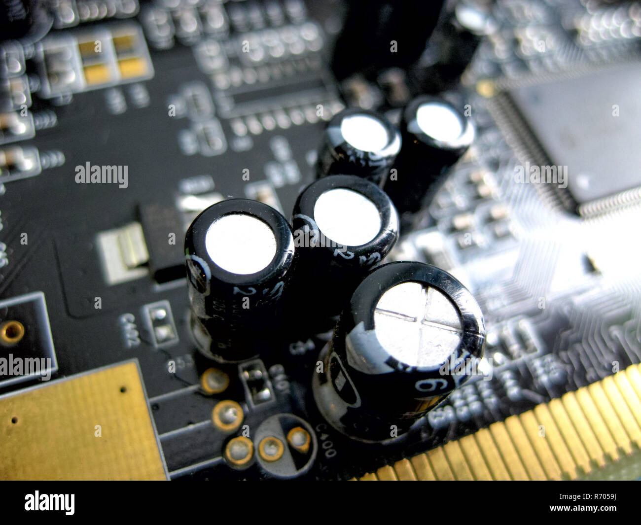 Electronic board with electrical components. Electronics of computer ...