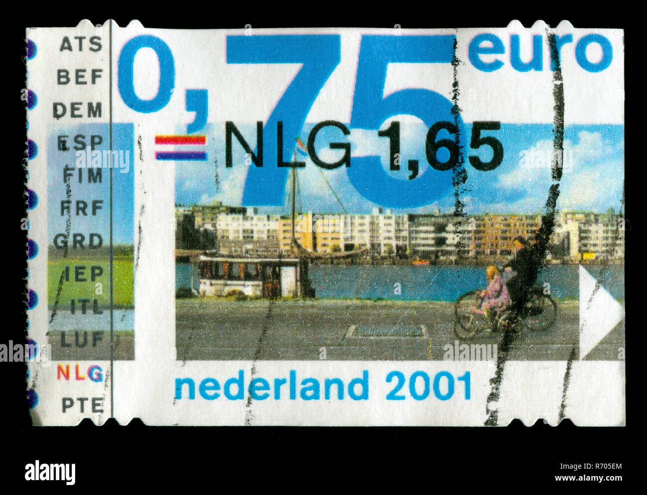 Postage stamp from the Netherlands in the Introduction of the Euro ...