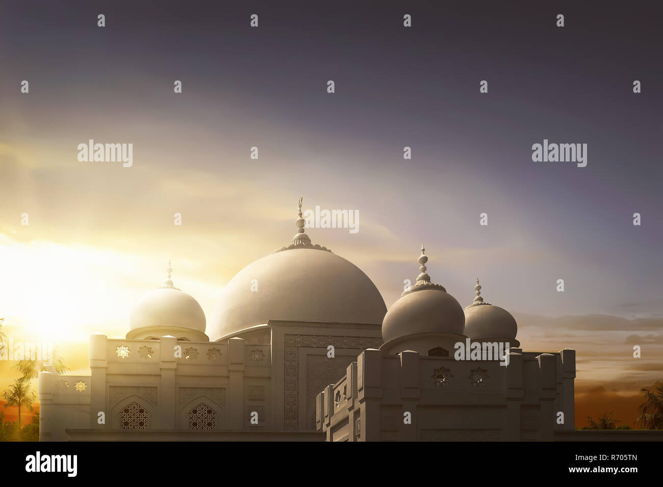 Majestic mosque with dome in the middle Stock Photo - Alamy