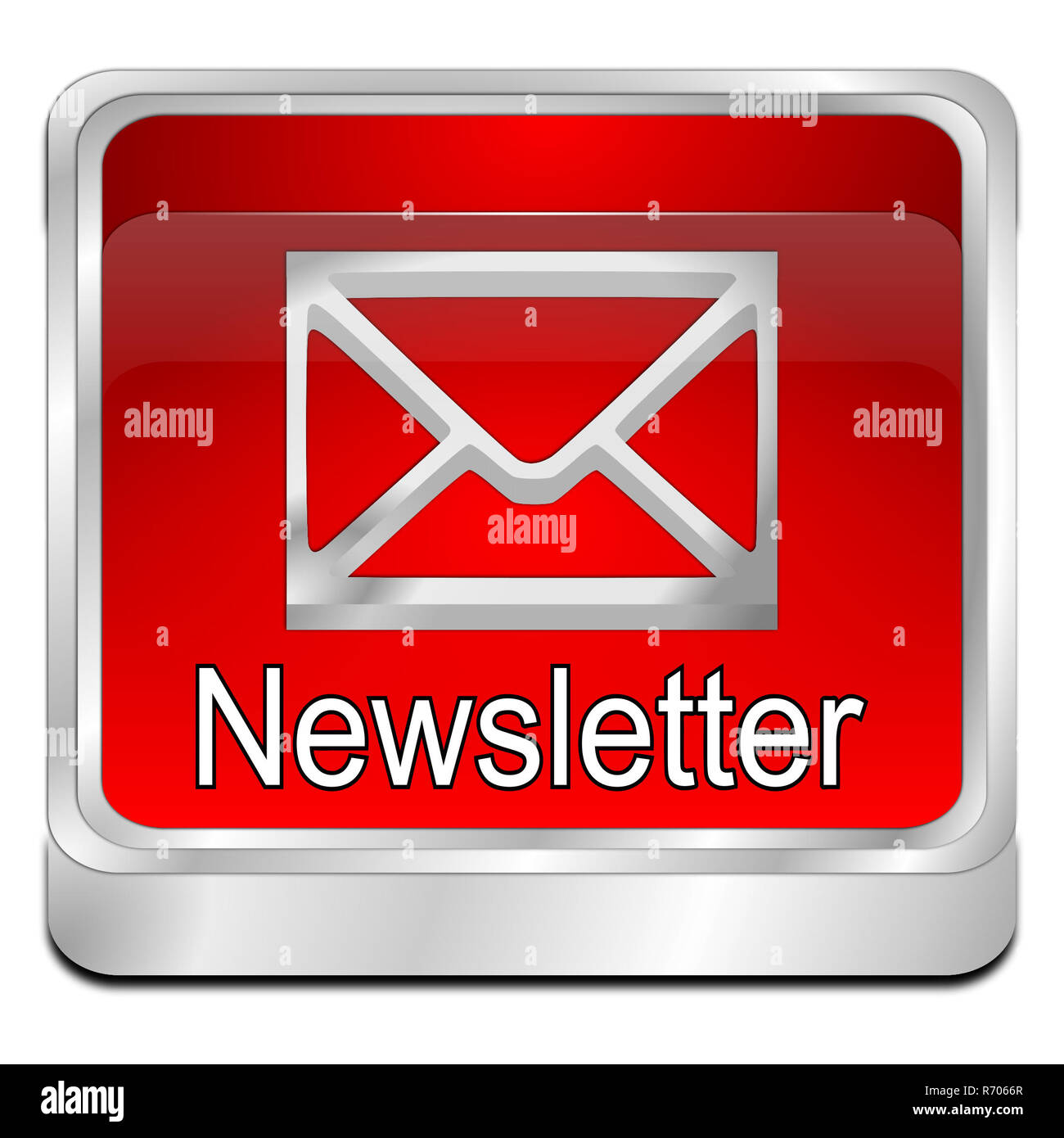 red Newsletter Button - 3D illustration Stock Photo - Alamy