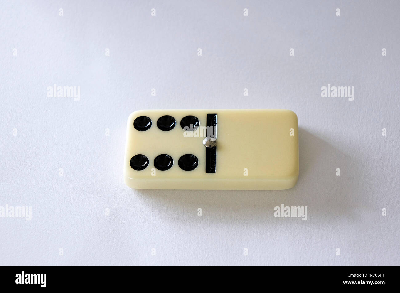 domino isolated white background six zero game piece Stock Photo - Alamy