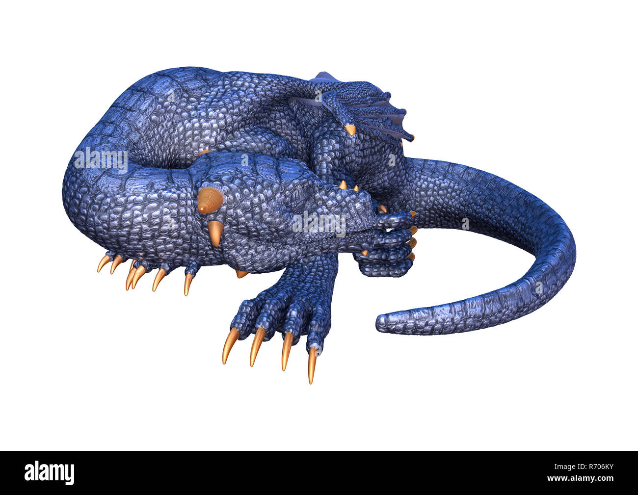 3D Rendering Fairy Tale Blue Dragon on White Stock Photo - Alamy