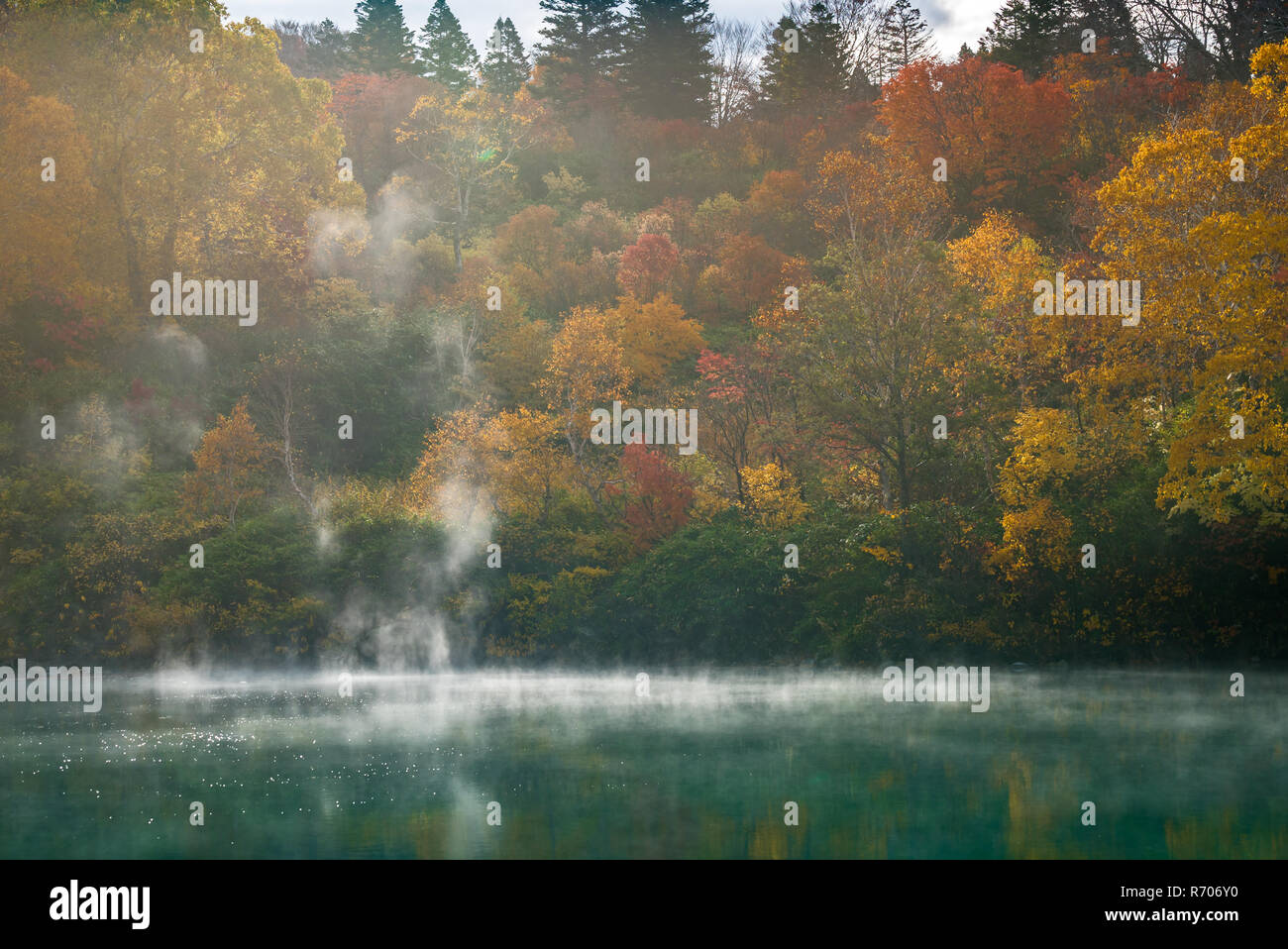 Autumn Onsen Lake Aomori Japan Stock Photo - Alamy