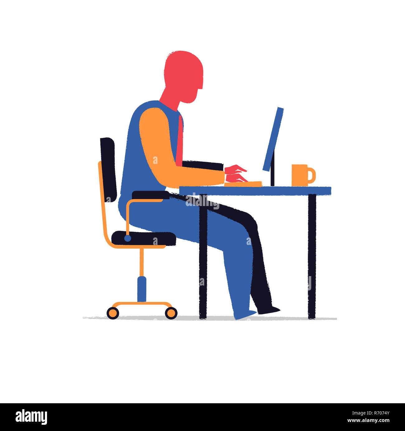 Man work hard at your laptop on the desk Stock Photo - Alamy