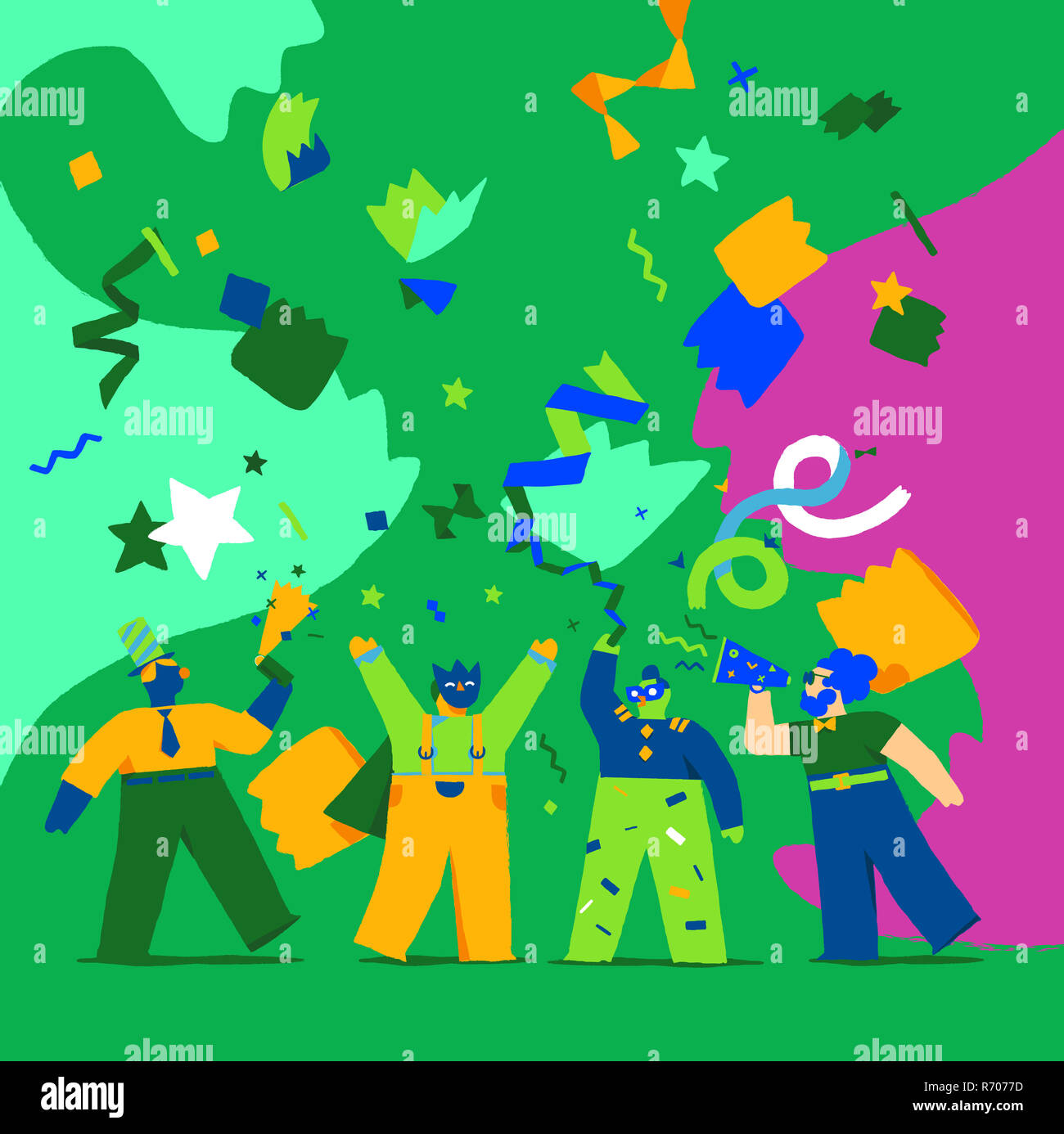 masquerade people celebrate the carnival in the street Stock Photo - Alamy