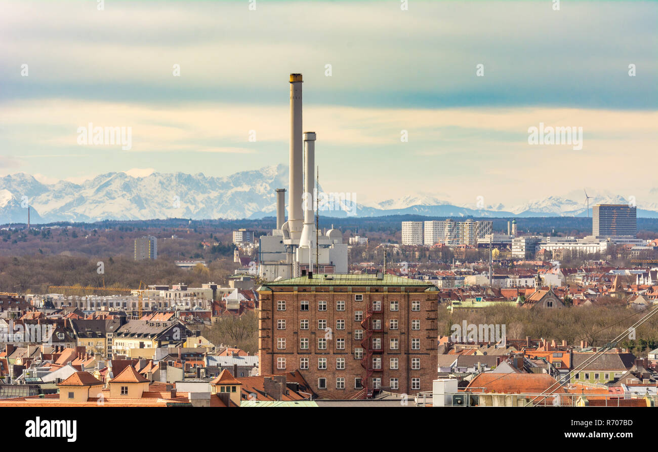 Aerial view over the city of Munich Stock Photo - Alamy