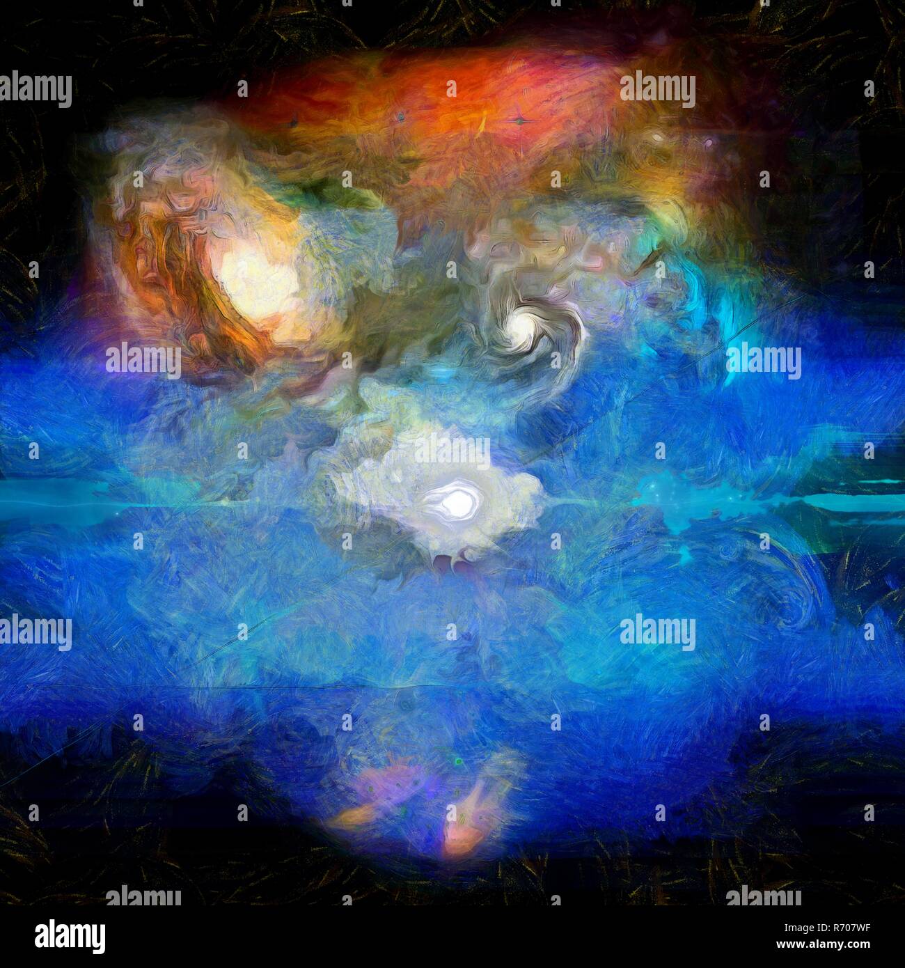 Vivid Galaxies. Deep Space Painting Stock Photo - Alamy