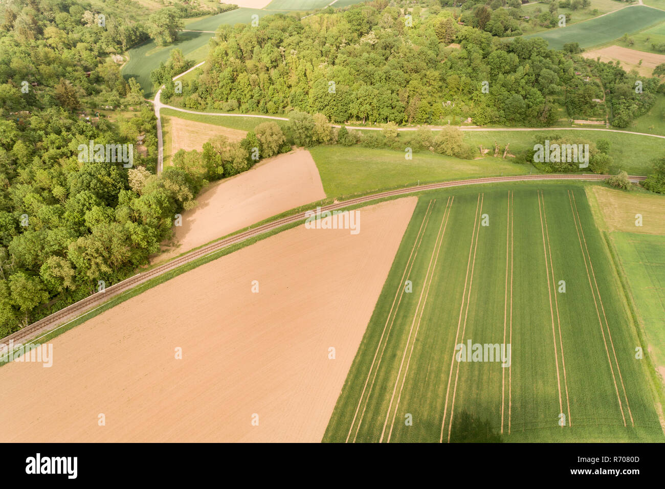 aerial view on straw drainage line Stock Photo - Alamy