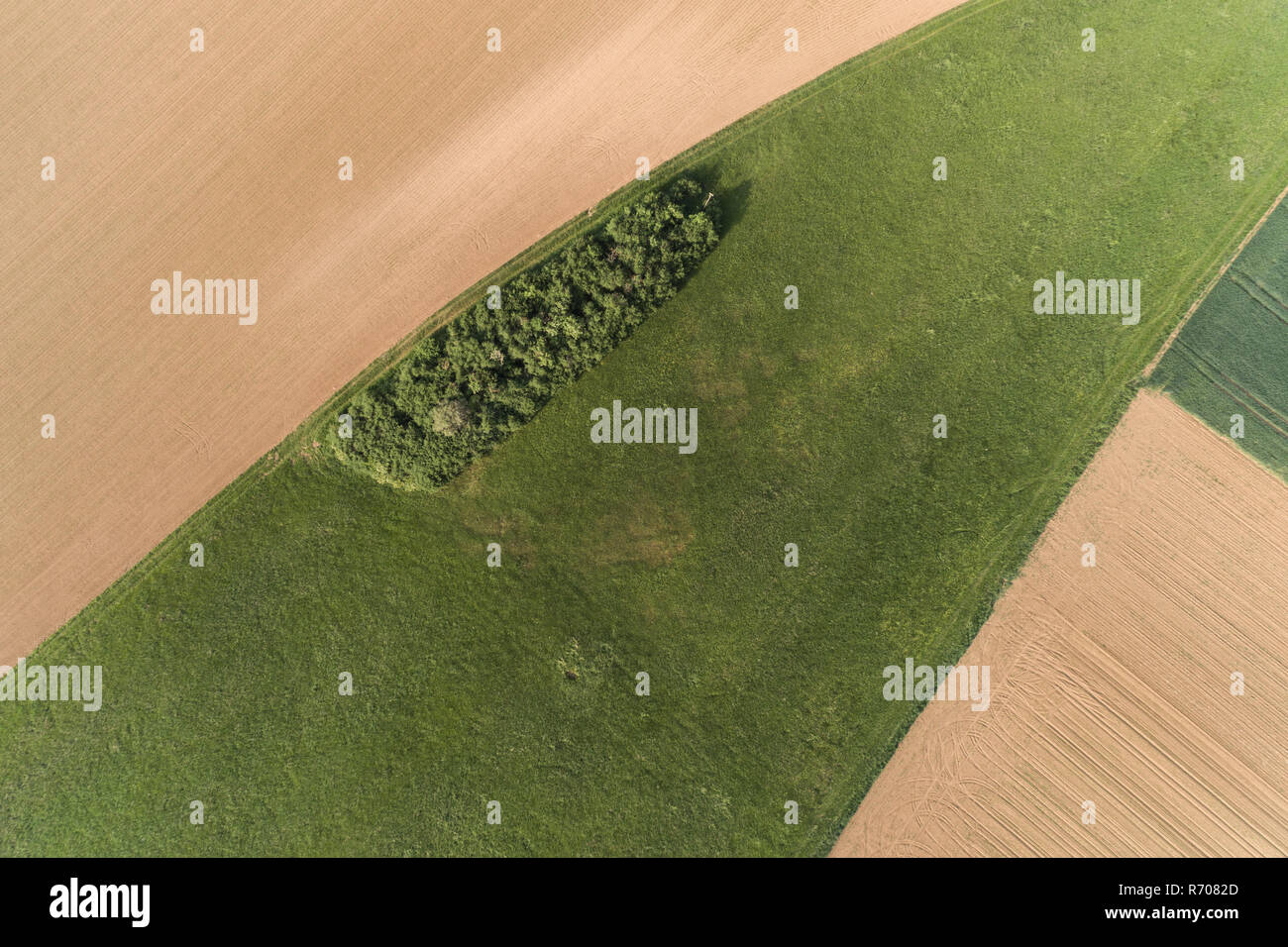 aerial view fields and meadows in spring Stock Photo - Alamy