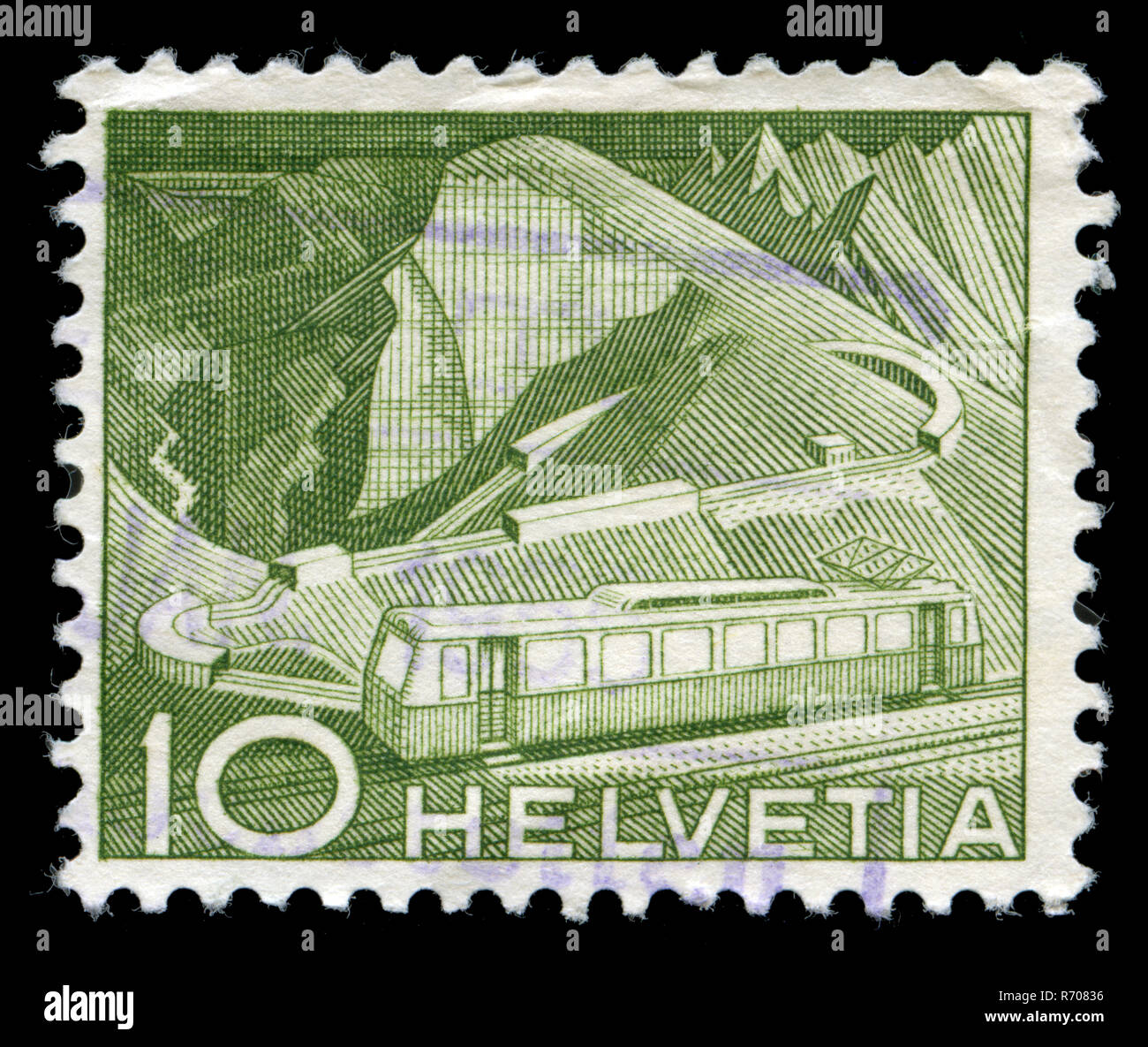 Postage stamp from Switzerland in the Landscapes and technics series ...
