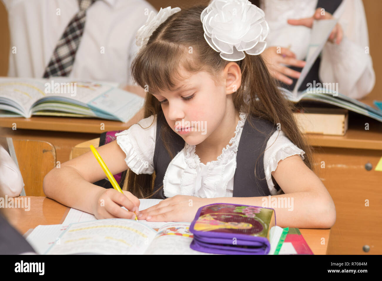 First-grader in class at school Stock Photo - Alamy