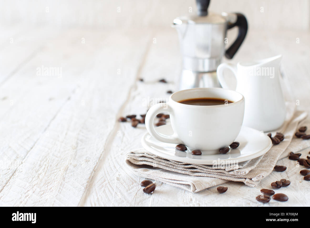 Italian coffee set for breakfast Stock Photo - Alamy
